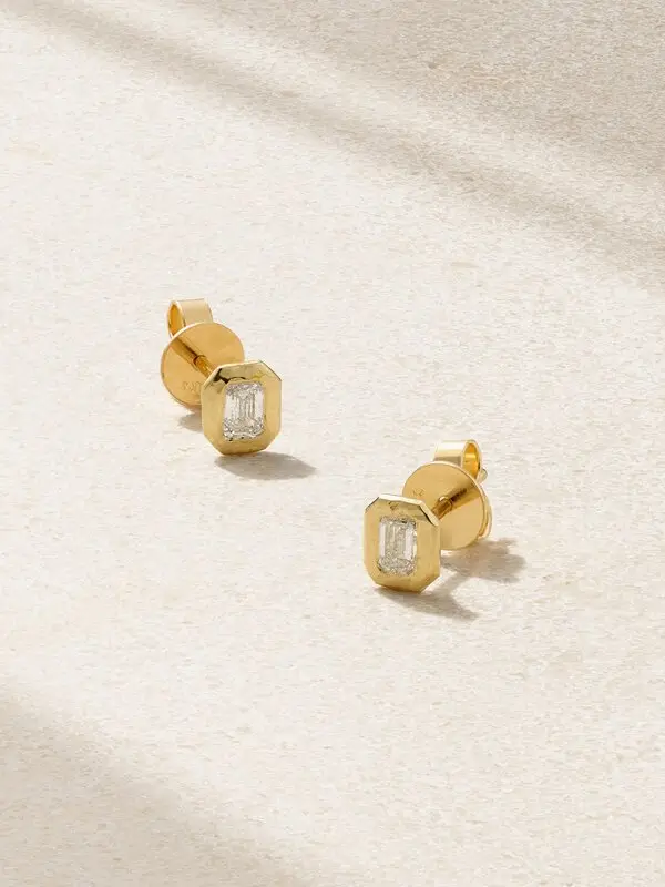 OCTAVIA ELIZABETH Nesting Gem 18-karat Recycled Diamond Earrings - Gold