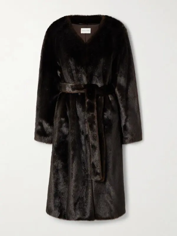 loulou de saison - Aritao Belted Faux Fur Coat