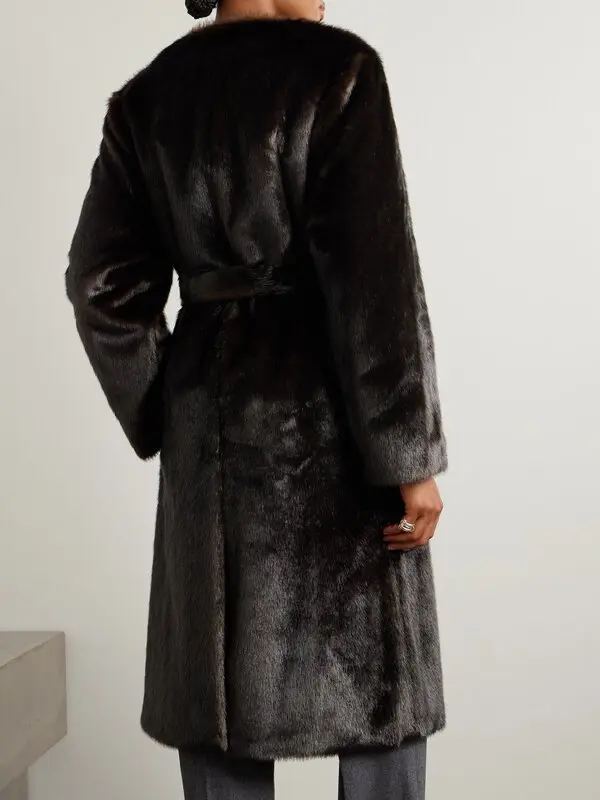 loulou de saison - Aritao Belted Faux Fur Coat