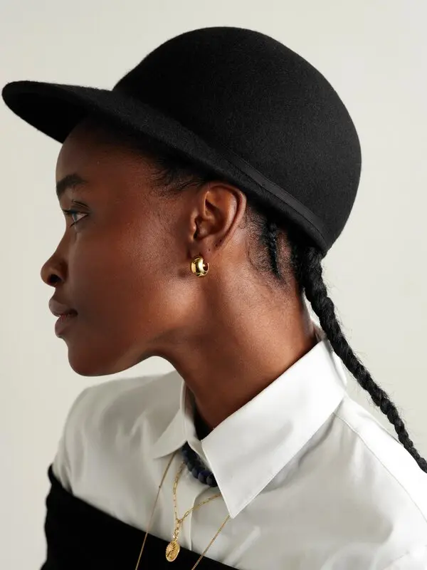 Gigi Burris Millinery Ana Wool-Felt Baseball Cap In Black  display picture 2
