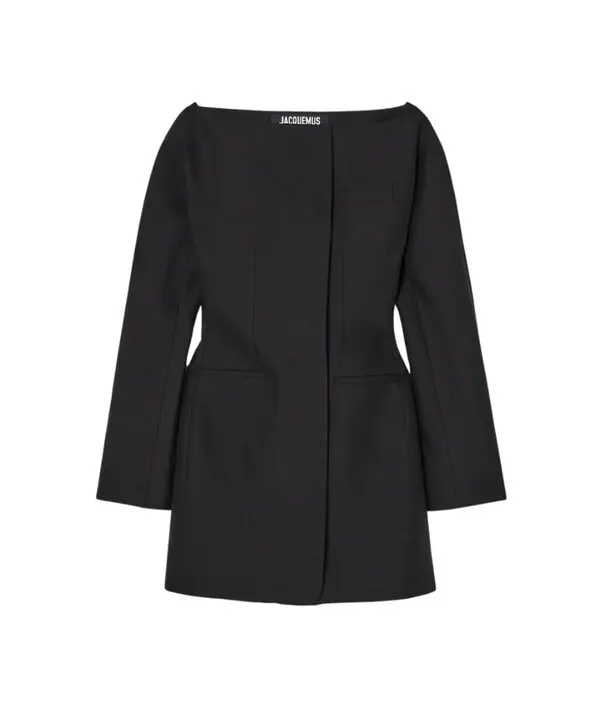 Jacquemus Spalla Wool And Silk-blend Mini Dress