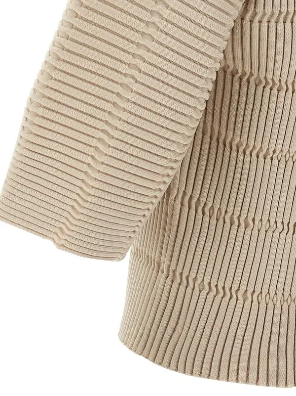 Issey Miyake Jiggly Knit' Top - Beige | Editorialist