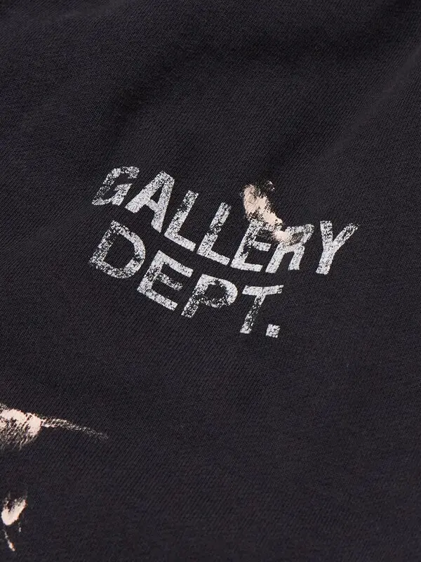 GALLERY DEPT. Flared Paint-splattered Panelled Logo-print Cotton-jersey Sweatpants - Gray