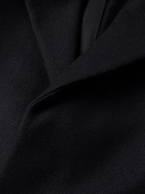 Marni Oversized Logo-embroidered Virgin Wool-felt Coat - Black