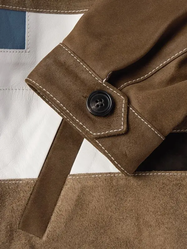 Marni Patchwork Suede And Textured-leather Blouson Jacket