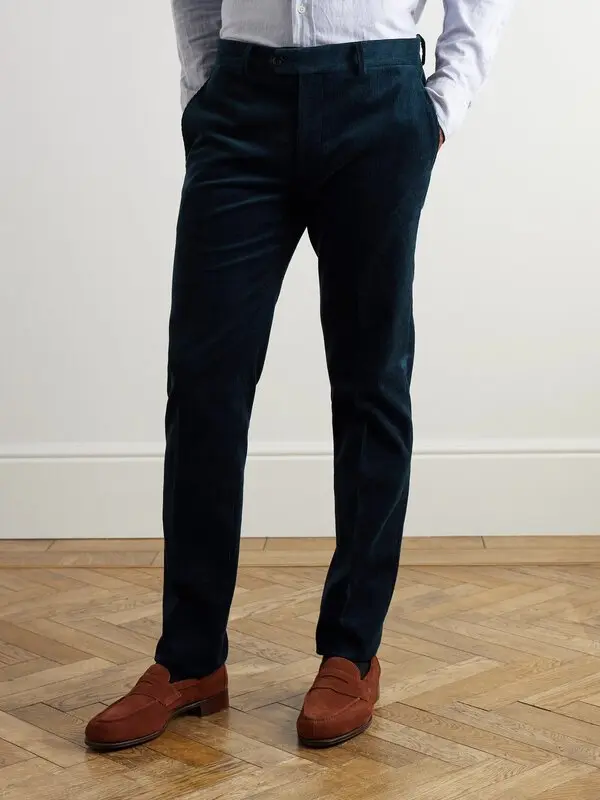 Rubinacci Modluca Straight-leg Cotton-corduroy Trousers