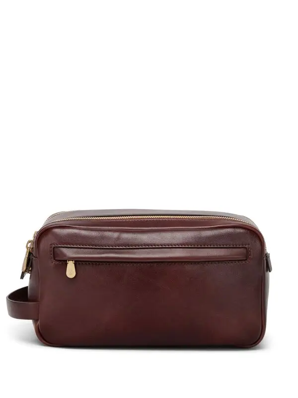 Brunello Cucinelli Double Zip Wash Bag - Brown