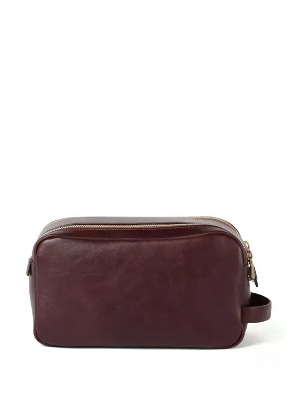 Brunello Cucinelli Double Zip Wash Bag - Brown