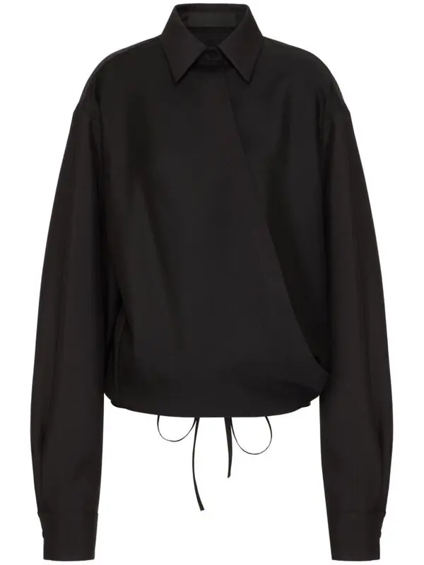 Valentino Garavani Techno Light Wool Shirt - Black