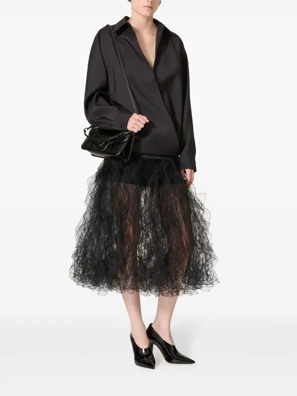 Valentino Garavani Techno Light Wool Shirt - Black