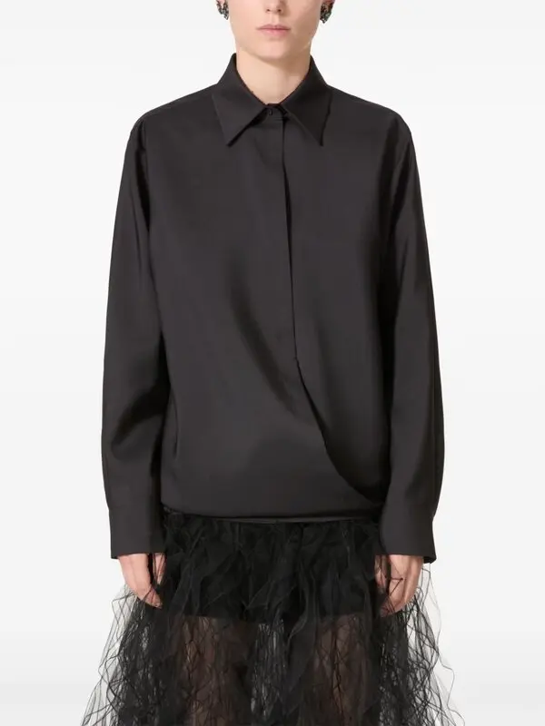 Valentino Garavani Techno Light Wool Shirt - Black
