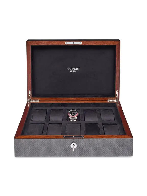 RAPPORT LONDON Carbon Fibre Ten Watch Box