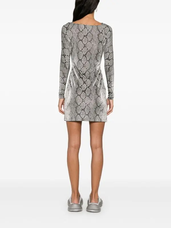 Coperni Lurex Snake-print Mini Dress