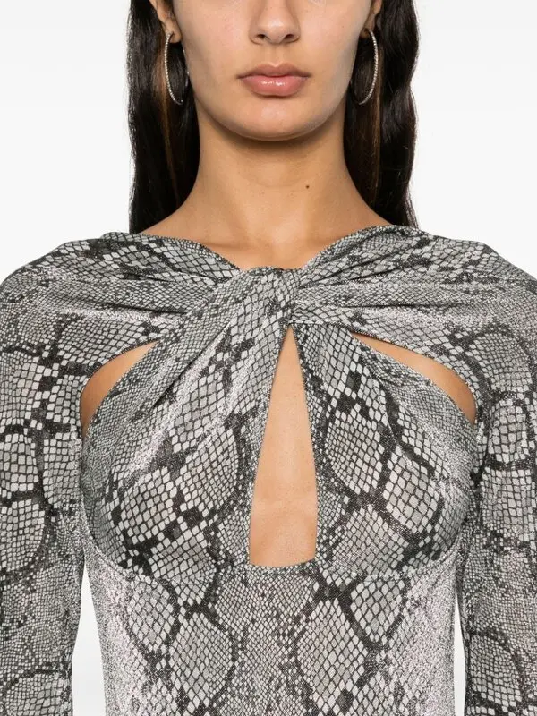 Coperni Lurex Snake-print Mini Dress