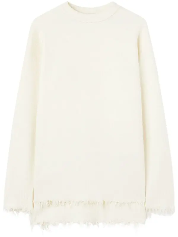 JIL SANDER Frayed-edge Fine-knit Jumper