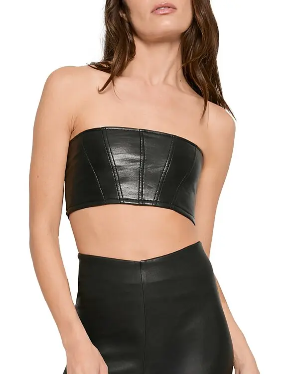 AS By DF Magra Recycled Leather Top - Black