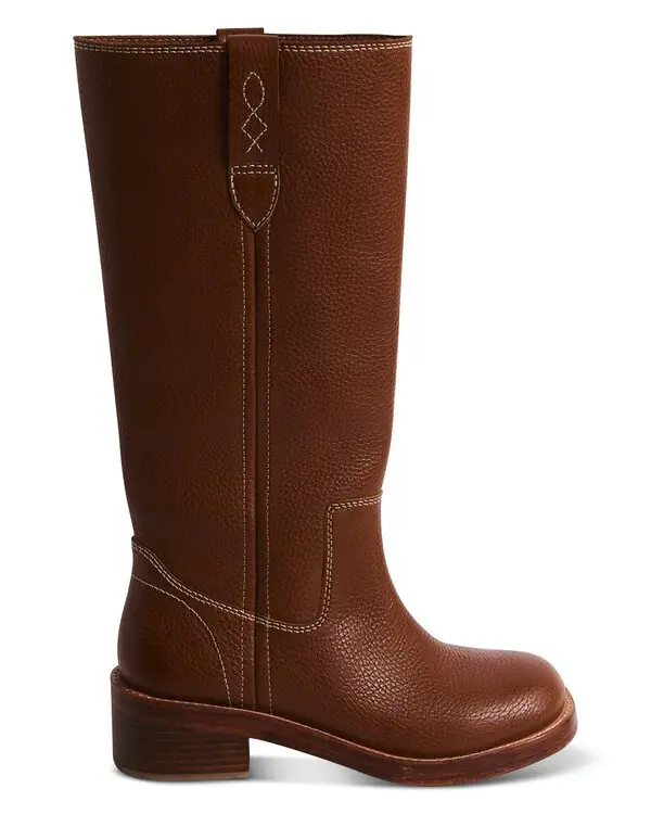 Free People Blaze Block Heel Boots - Vintage Tan Leather