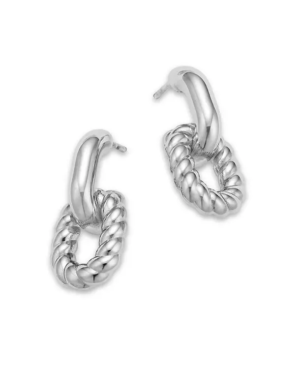 Aqua Bloomingdale's Fine Collection Double Twist Drop Earrings - Silver