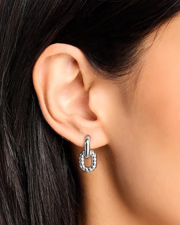 Aqua Bloomingdale's Fine Collection Double Twist Drop Earrings