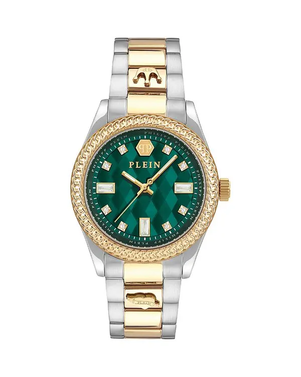 Philipp Plein Queen Watch, 38mm - Green/two-tone