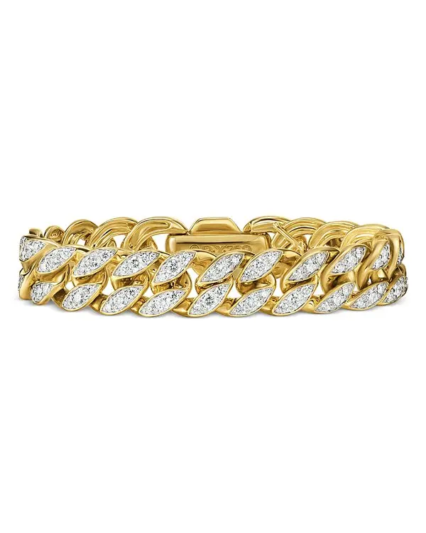 David Yurman Curb Chain Diamond Bracelet - Gold