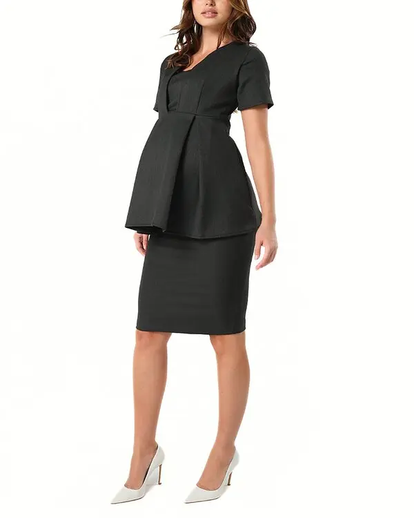 MARION Maternity & Nursing Empire Waist Top - Charcoal Grey