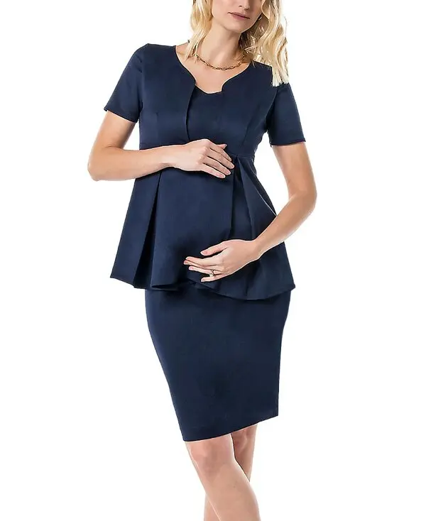 MARION Maternity & Nursing Empire Waist Top - Navy
