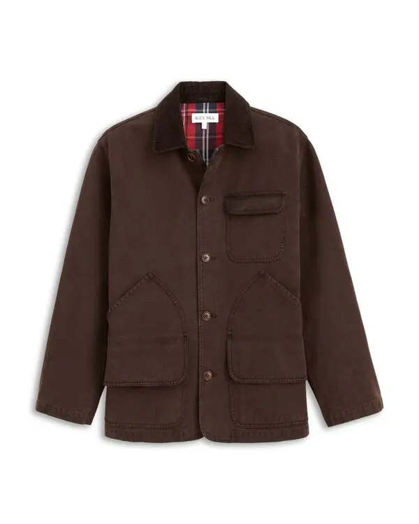 ALEX MILL Frontier Canvas Jacket - Dark Chocolate