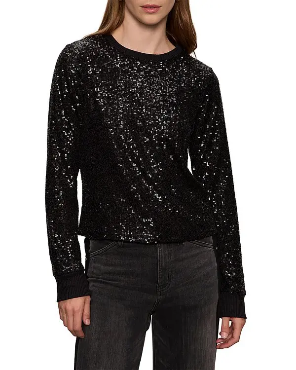 Sanctuary Sequin Top - Black