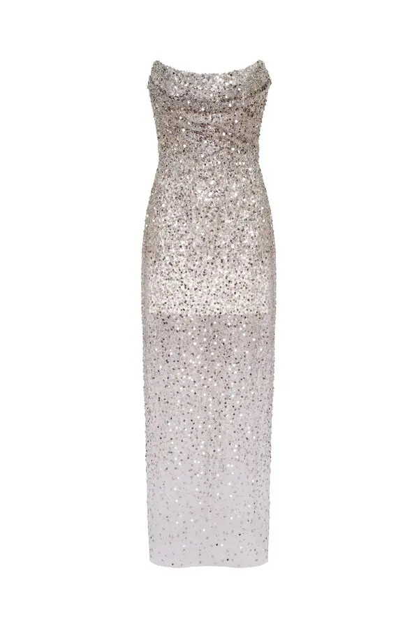 MILLA Semi-sheer Sequined Maxi Dress