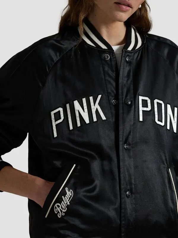 Polo Ralph Lauren Pink Pony Takihyo Satin Baseball Jacket