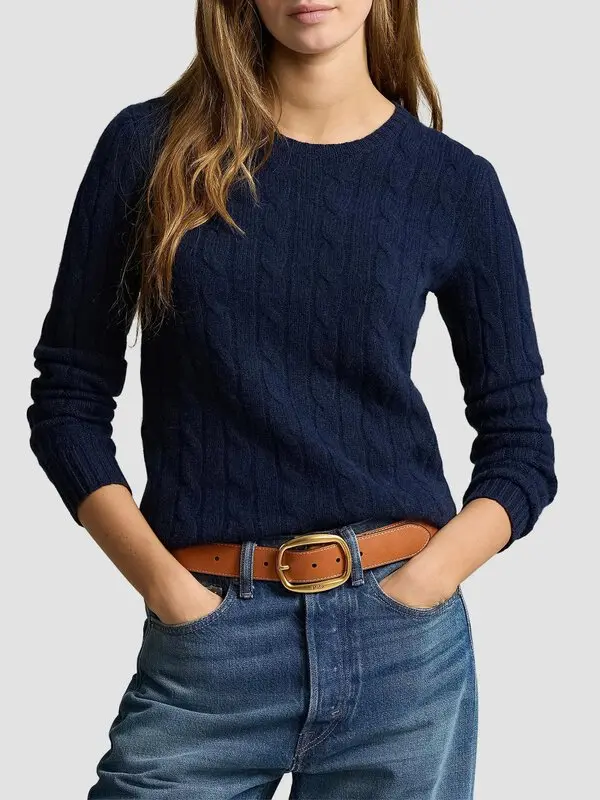 Polo Ralph Lauren Cashmere Cable-knit Crewneck Sweater - Hunter Navy