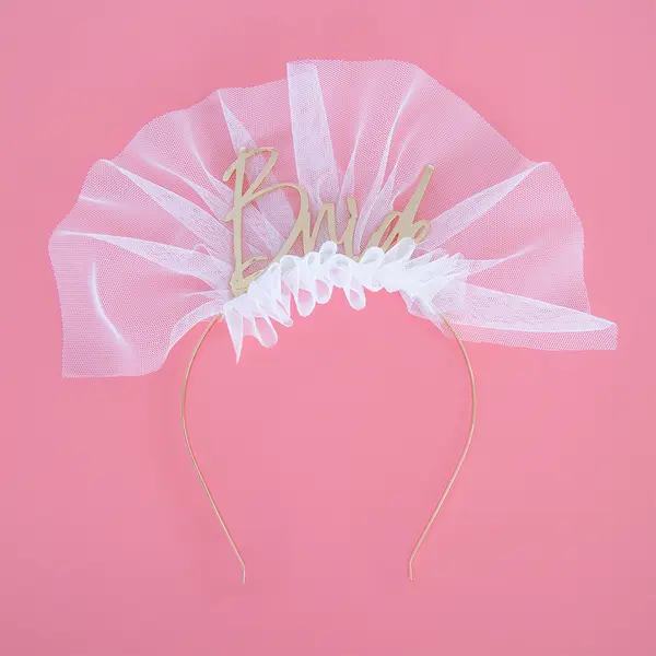 JOLLITY & CO Milestone Events Metal Headband - Gold Bride