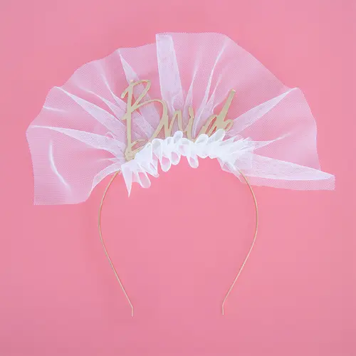 JOLLITY & CO Milestone Events Metal Headband - Gold Bride