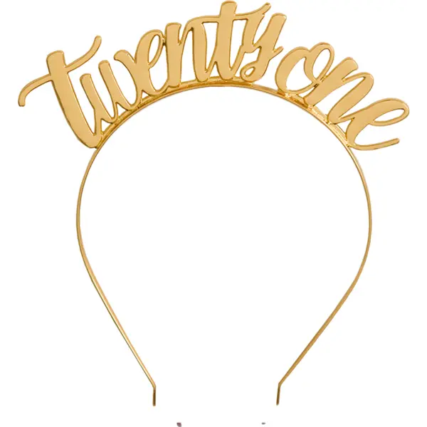 JOLLITY & CO Milestone Events Metal Headband - Gold Twenty One