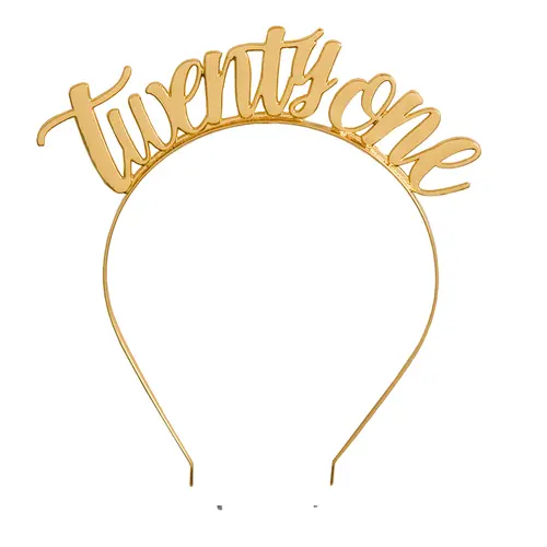 JOLLITY & CO Milestone Events Metal Headband - Gold Twenty One