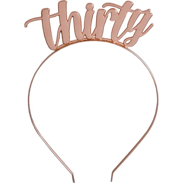 JOLLITY & CO Milestone Events Metal Headband - Rose Gold Thirty