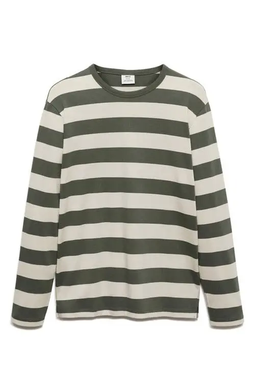 Mango Stripe Long Sleeve Cotton T-shirt