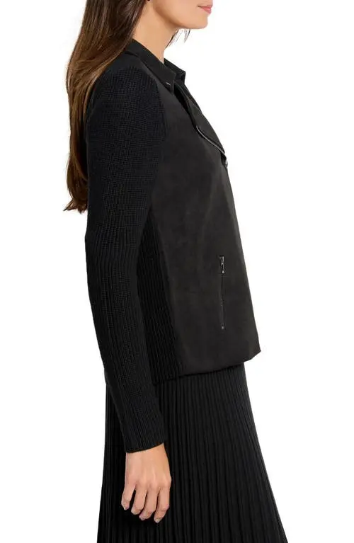NIC+ZOE Mixed Media Moto Jacket