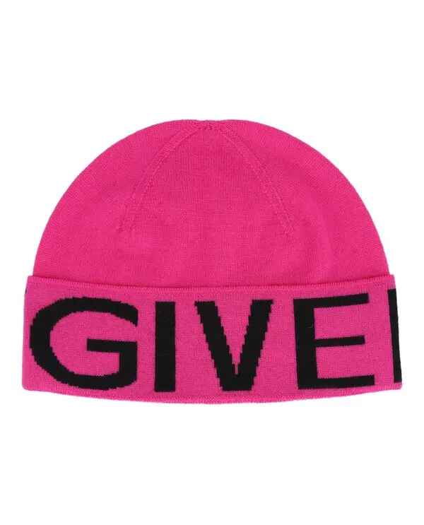 Givenchy Jacquard Logo Beanie - Pink/black