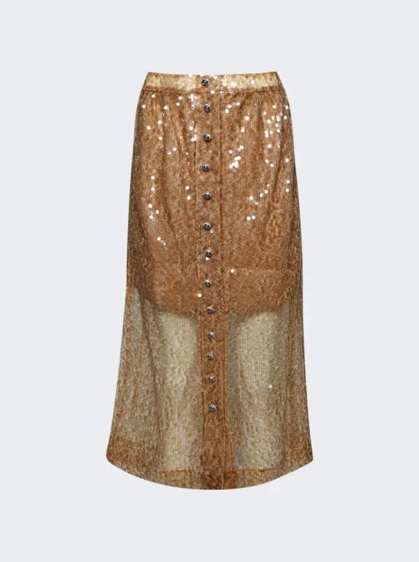 Rabanne Sequined Midi Skirt - Amber