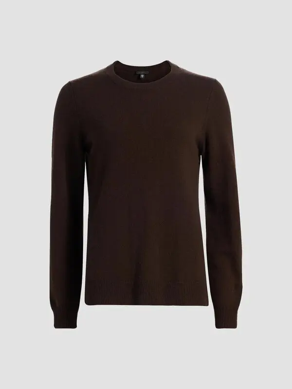 SAKS FIFTH AVENUE Cashmere Crewneck Sweater - Midnight Brown