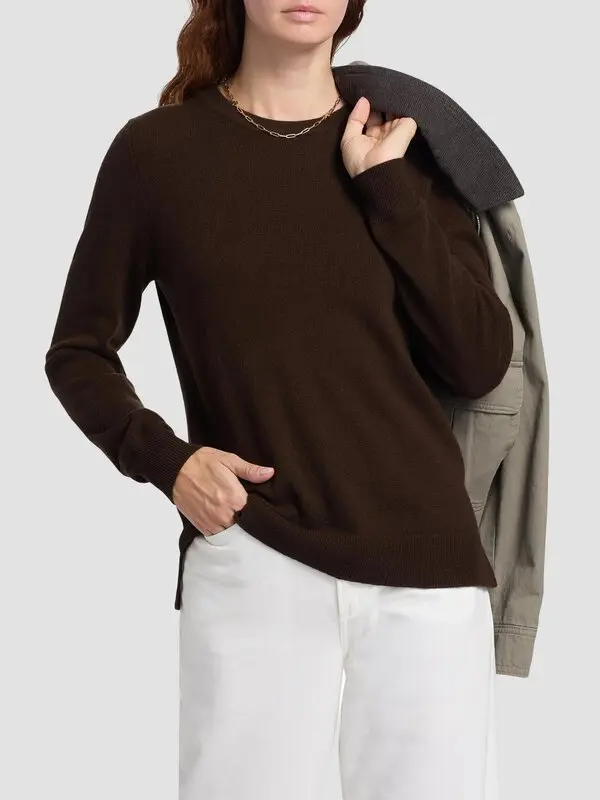 SAKS FIFTH AVENUE Cashmere Crewneck Sweater - Midnight Brown