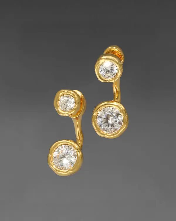 Alexis Bittar Asterales Molten Front Back Earrings - Gold