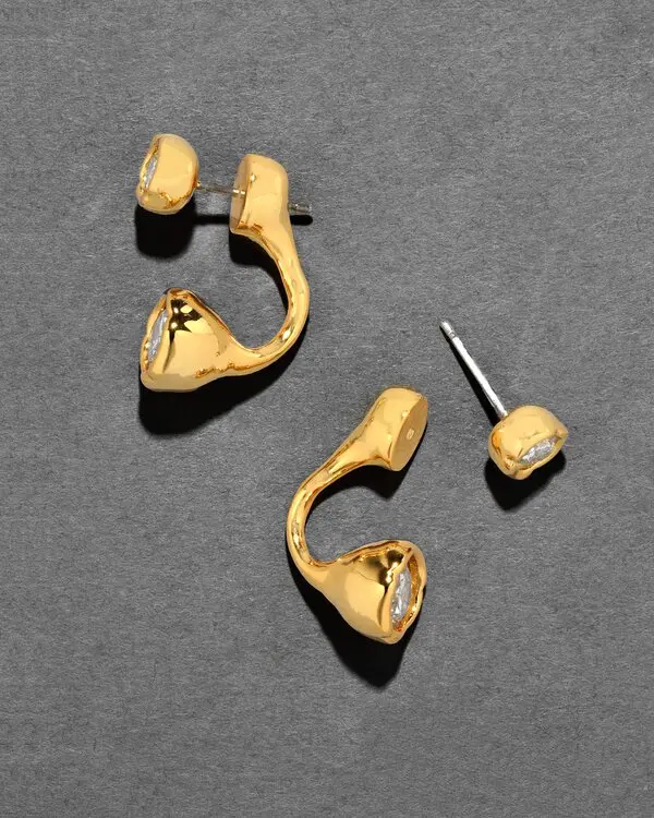 Alexis Bittar Asterales Molten Front Back Earrings - Gold