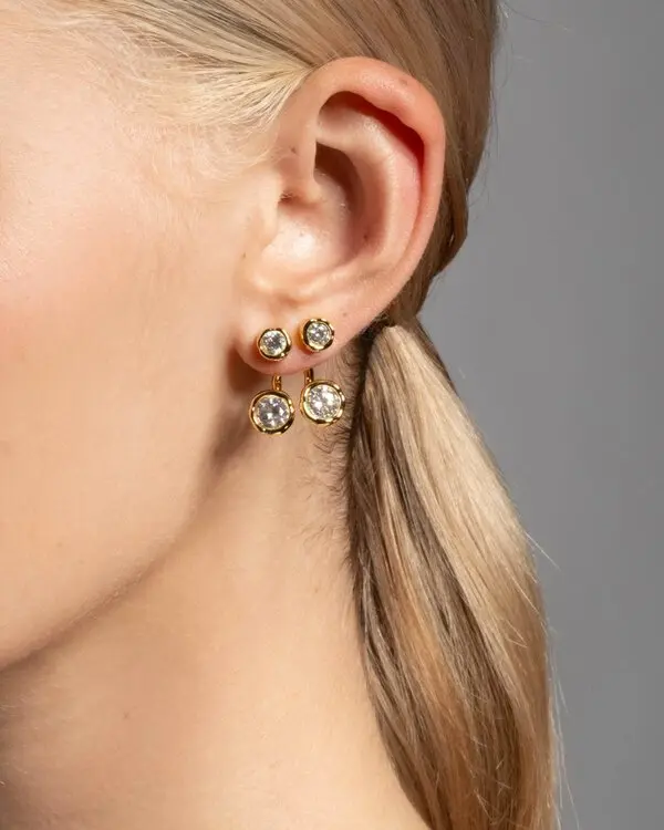 Alexis Bittar Asterales Molten Front Back Earrings - Gold