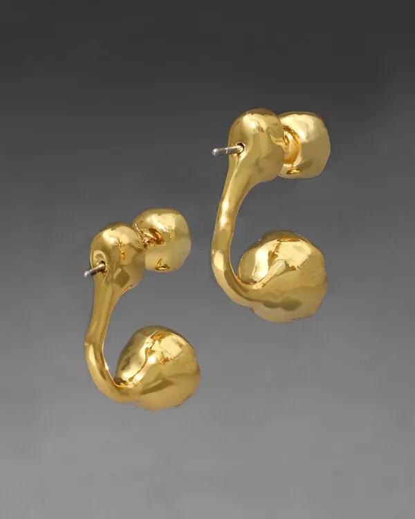 Alexis Bittar Asterales Molten Front Back Earrings - Gold