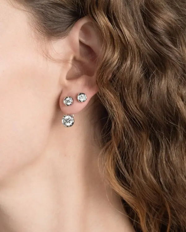 Alexis Bittar Asterales Molten Front Back Earrings - Silver