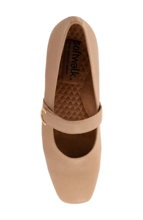 Softwalk Valdivia Mary Jane Flat - Beige