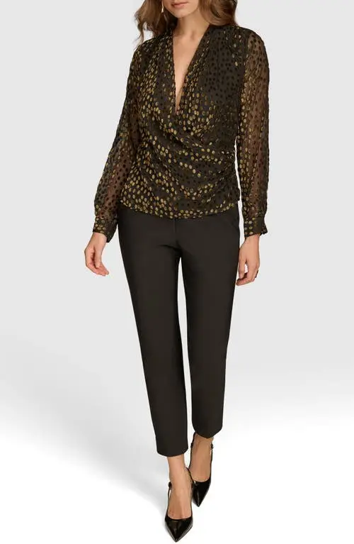 Donna Karan New York Burnout Velvet Dot Top